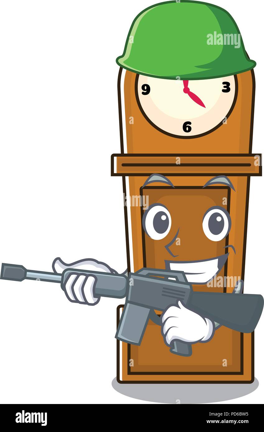 Army grandfather clock character cartoon Stock Vector Image & Art - Alamy