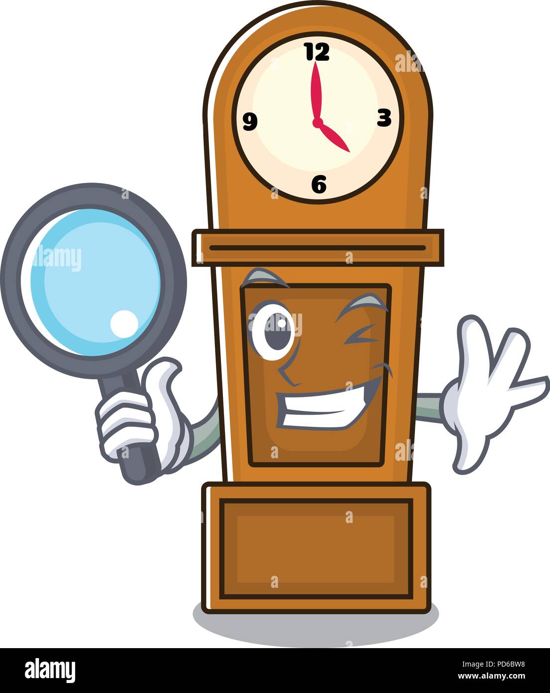 Detective grandfather clock character cartoon Stock Vector Image & Art ...