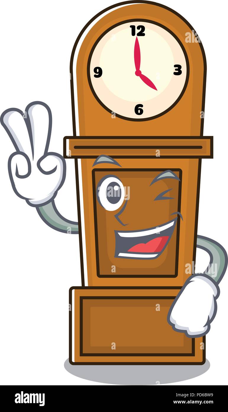 Two finger grandfather clock character cartoon Stock Vector Image & Art ...