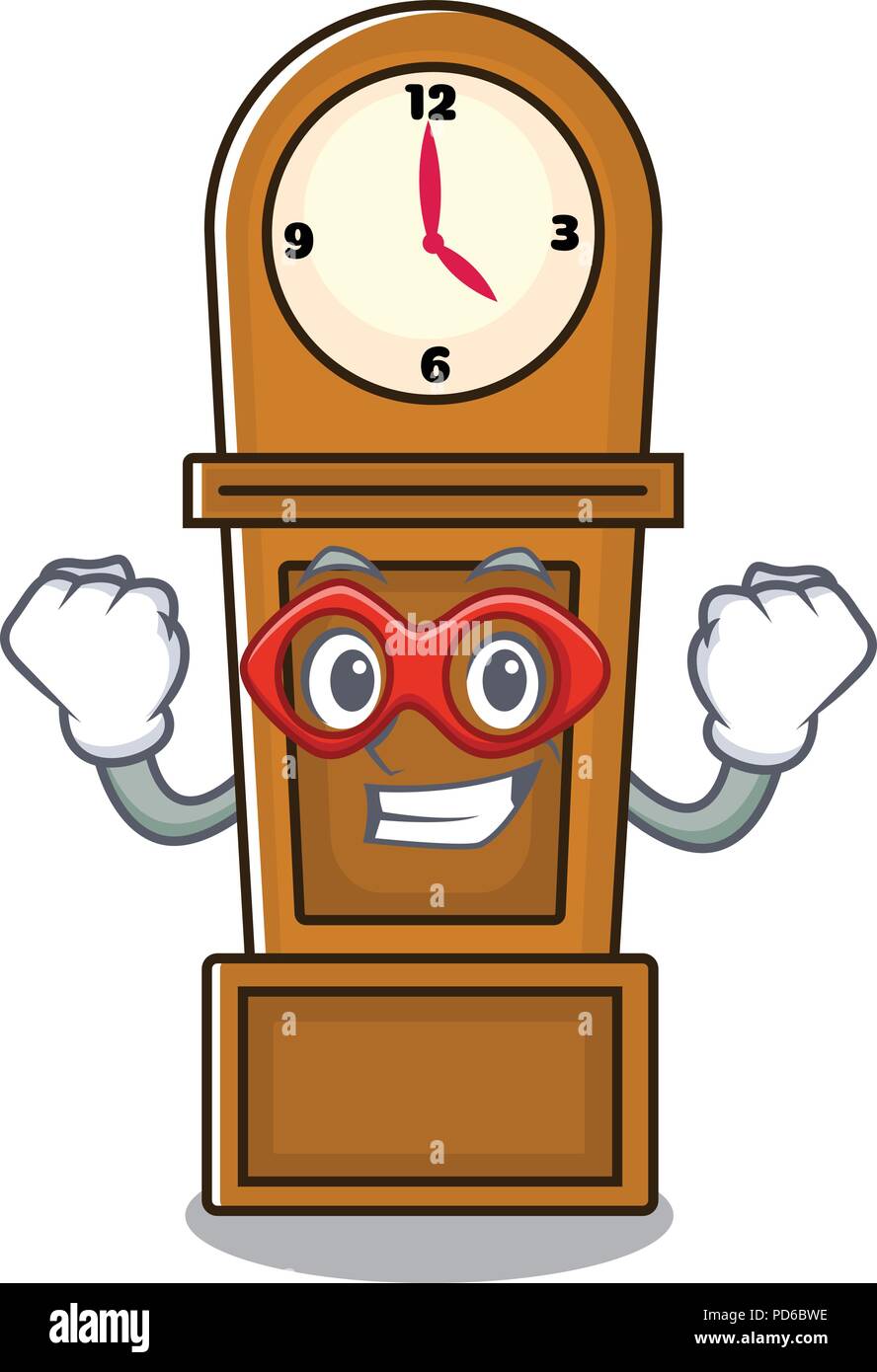 Super hero grandfather clock character cartoon Stock Vector Image & Art ...