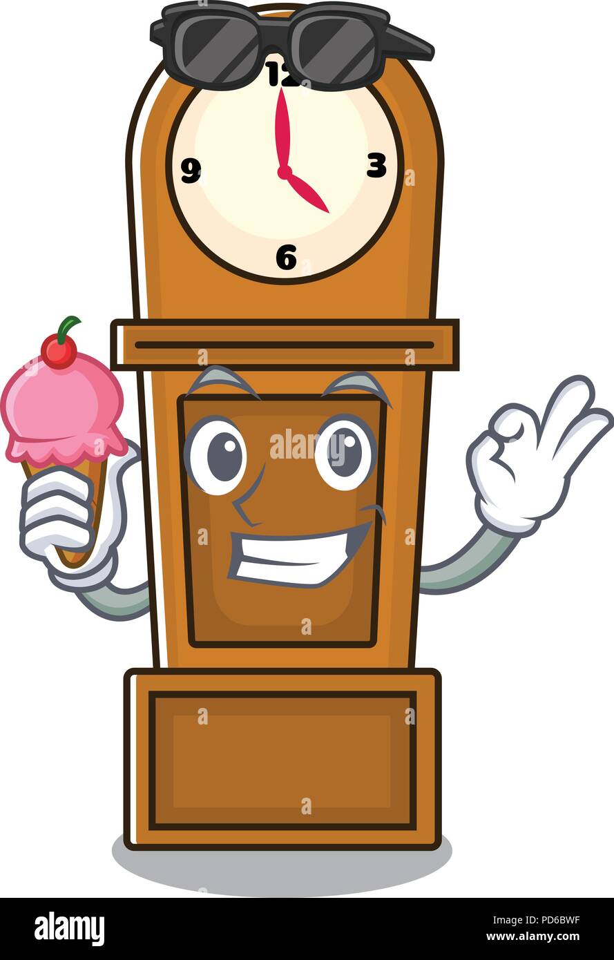 With ice cream grandfather clock character cartoon Stock Vector Image ...