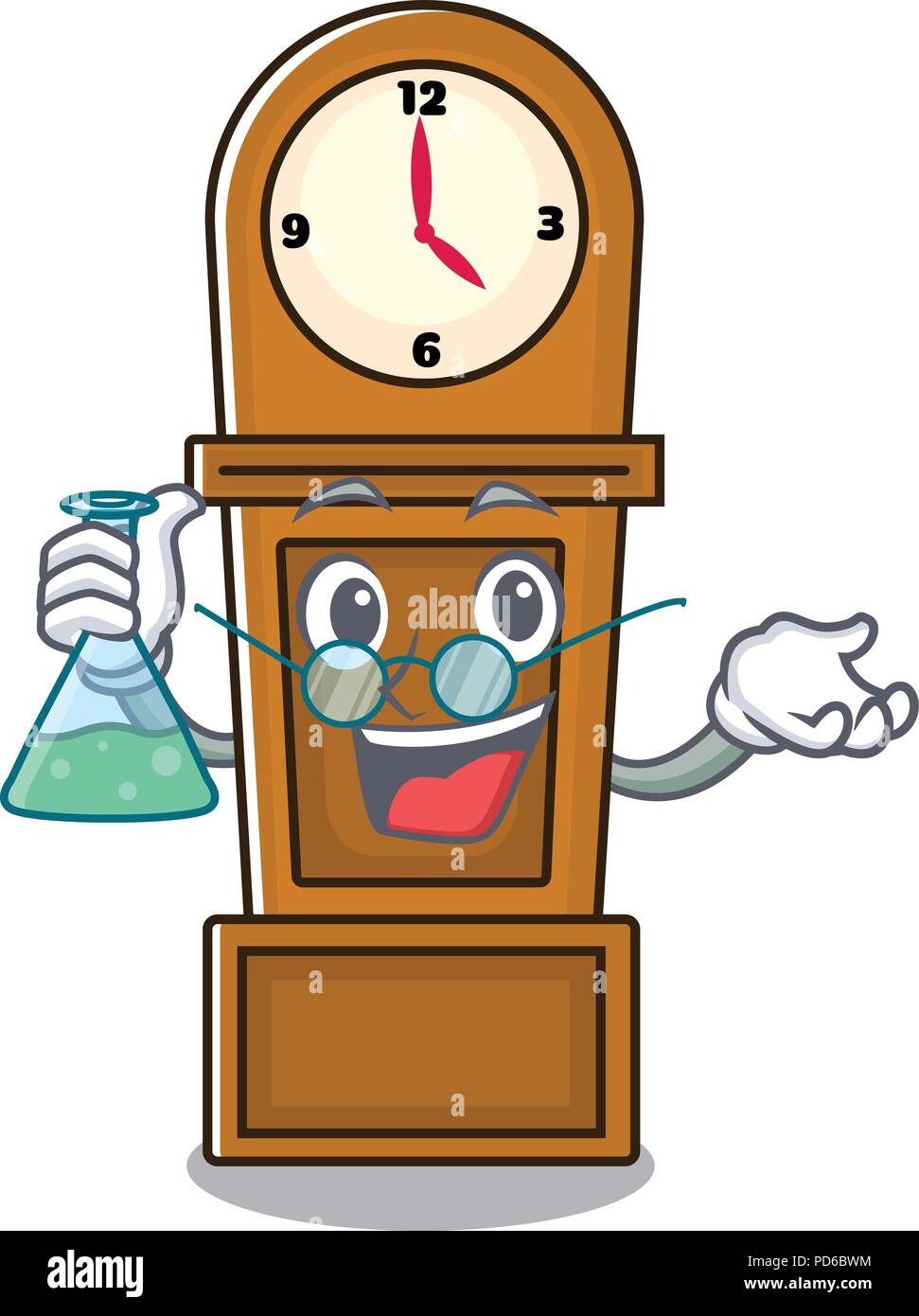 Professor grandfather clock character cartoon Stock Vector Image & Art ...