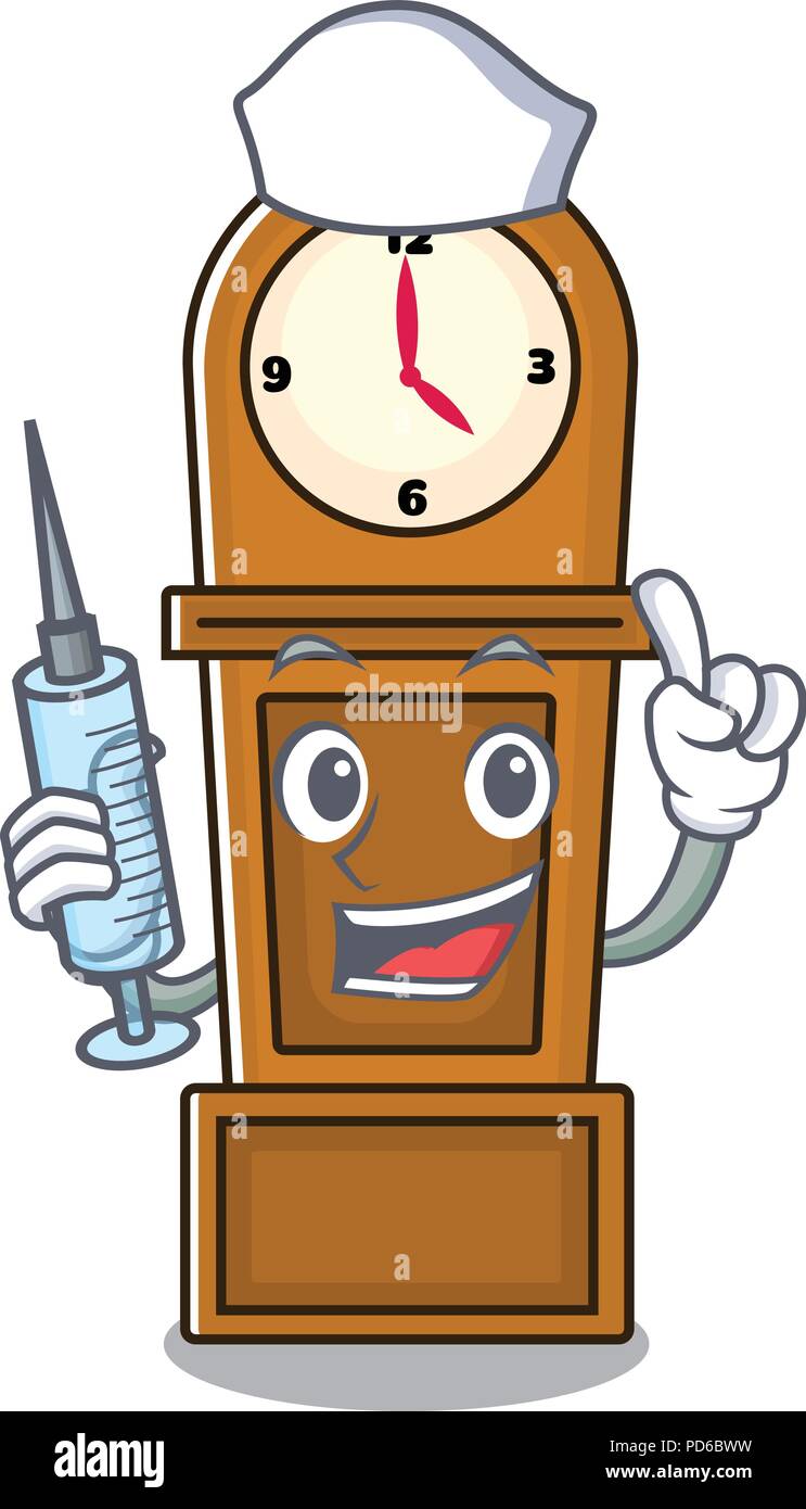 Nurse grandfather clock character cartoon Stock Vector Image & Art - Alamy