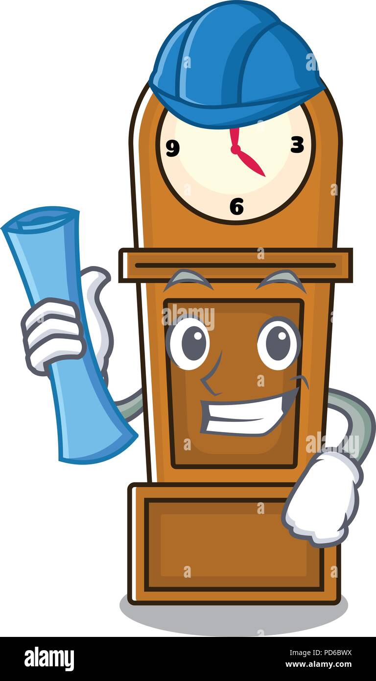 Architect grandfather clock character cartoon Stock Vector Image & Art ...