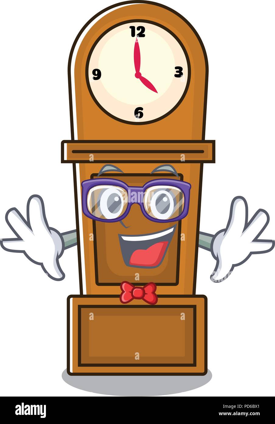 Geek grandfather clock character cartoon Stock Vector Image & Art - Alamy