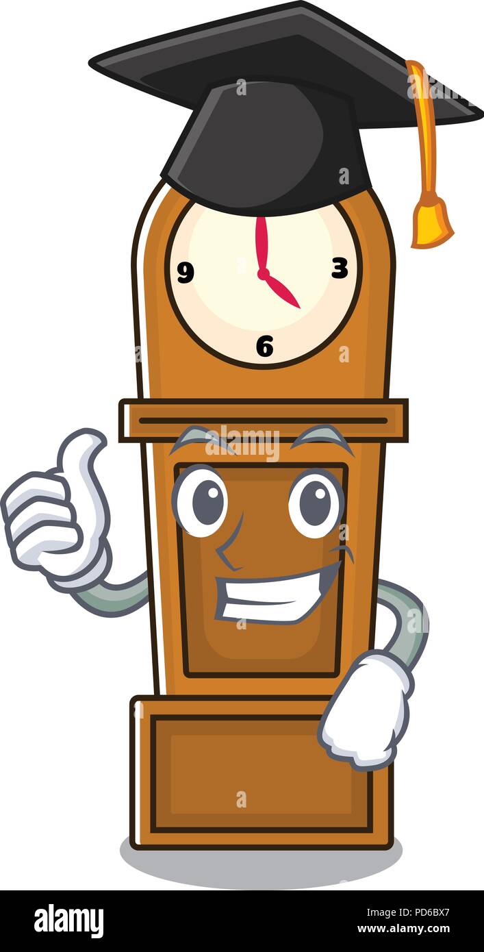 Graduation grandfather clock character cartoon Stock Vector Image & Art ...