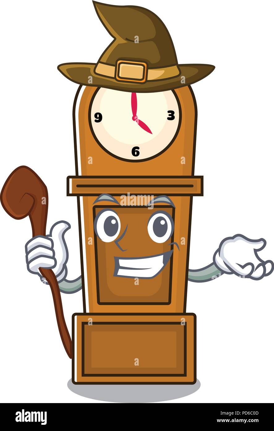 Witch grandfather clock mascot cartoon Stock Vector Image & Art - Alamy