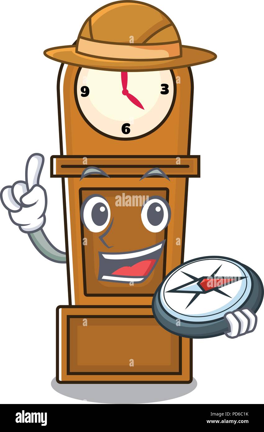 Explorer grandfather clock mascot cartoon Stock Vector Image & Art - Alamy