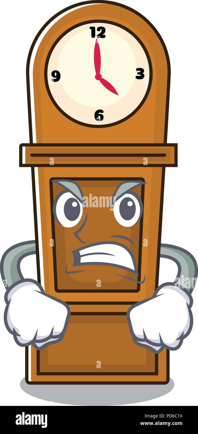 Angry grandfather clock mascot cartoon Stock Vector Image & Art - Alamy
