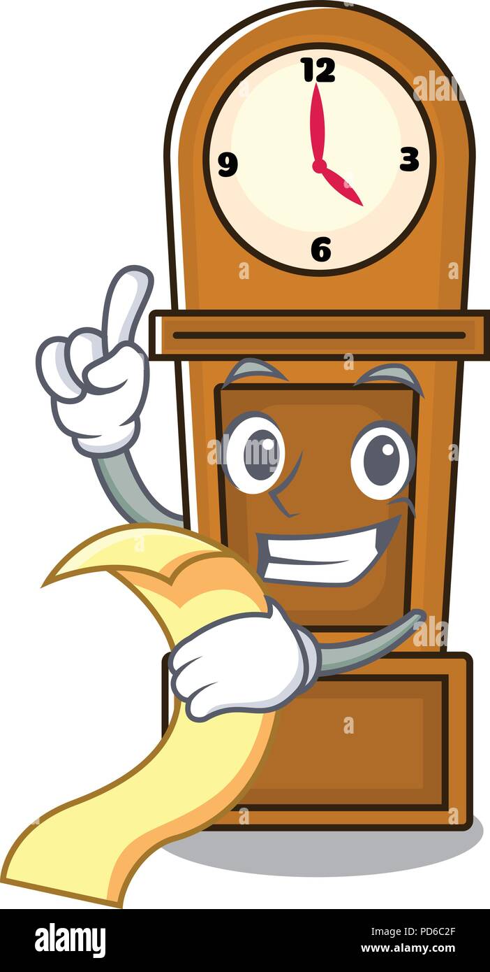 With menu grandfather clock mascot cartoon Stock Vector Image & Art - Alamy