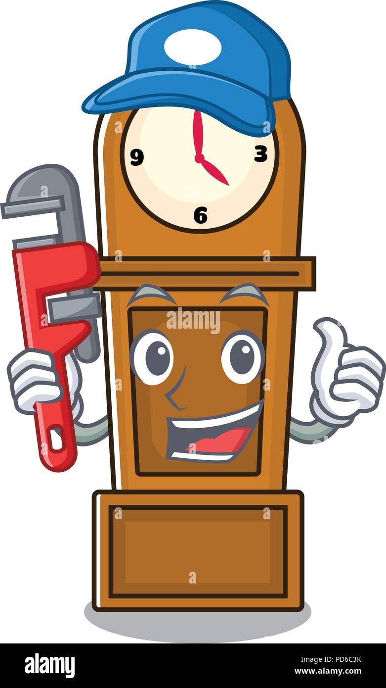 Plumber grandfather clock mascot cartoon Stock Vector Image & Art - Alamy