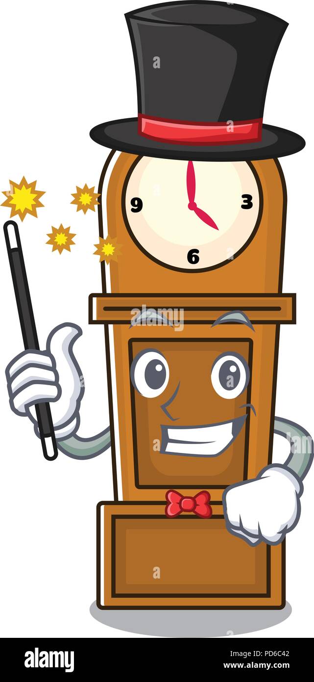Magician grandfather clock mascot cartoon Stock Vector Image & Art - Alamy