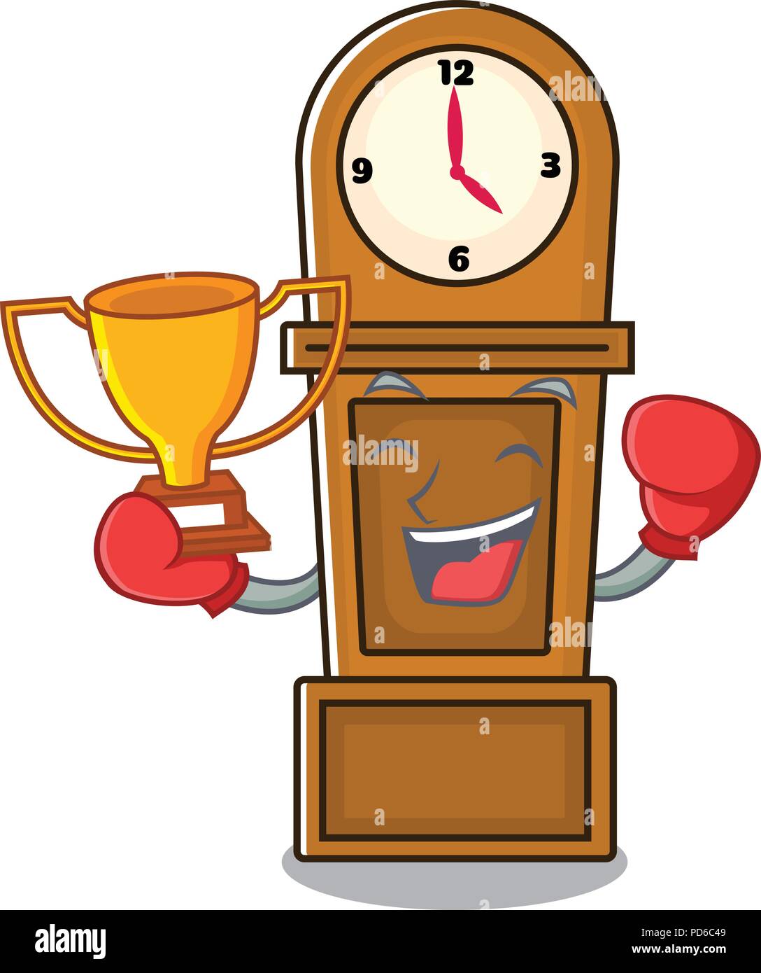 Boxing winner grandfather clock mascot cartoon Stock Vector Image & Art ...