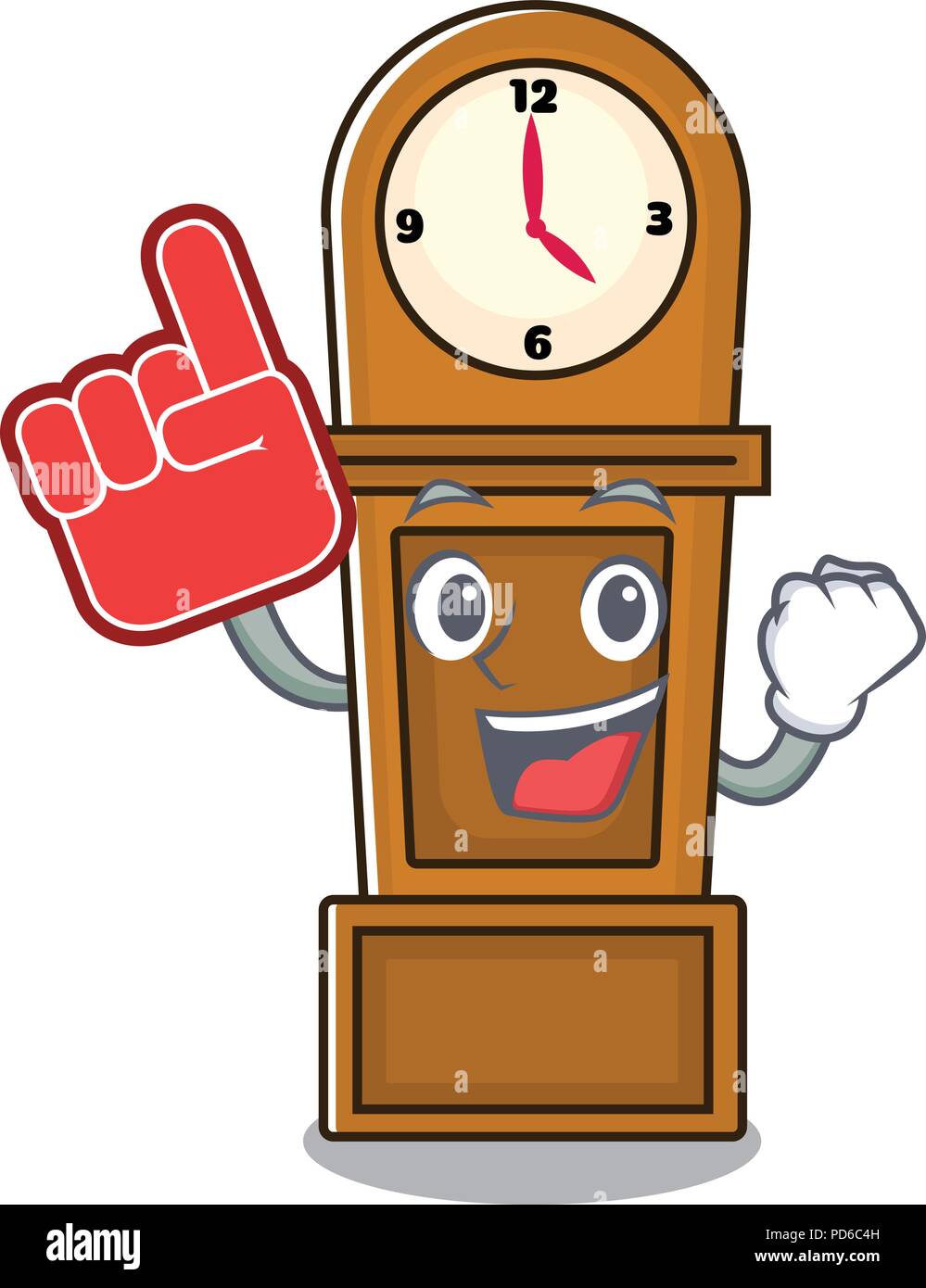Foam finger grandfather clock mascot cartoon Stock Vector Image & Art ...
