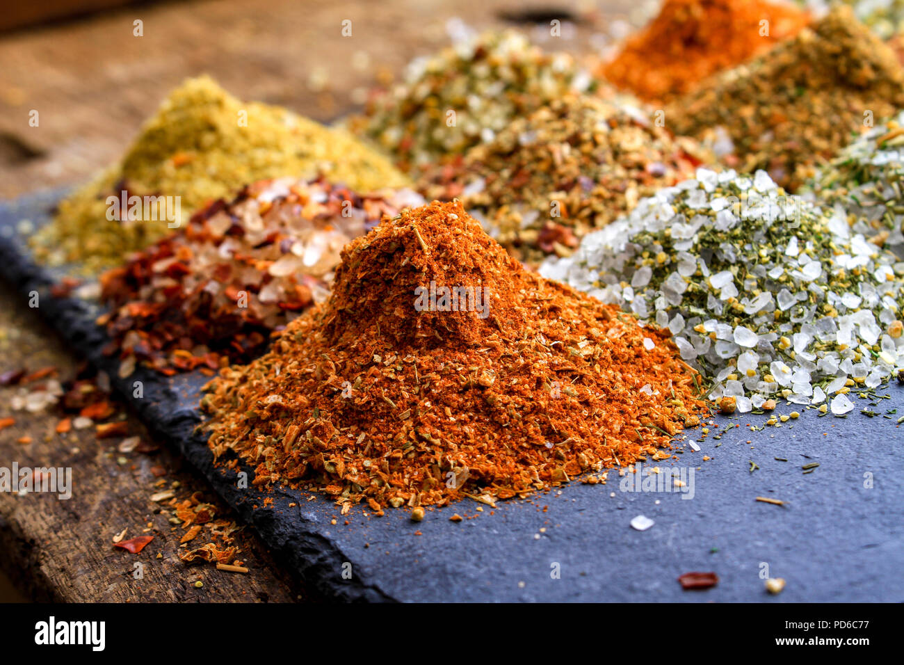 mixed flavoured salts Stock Photo - Alamy