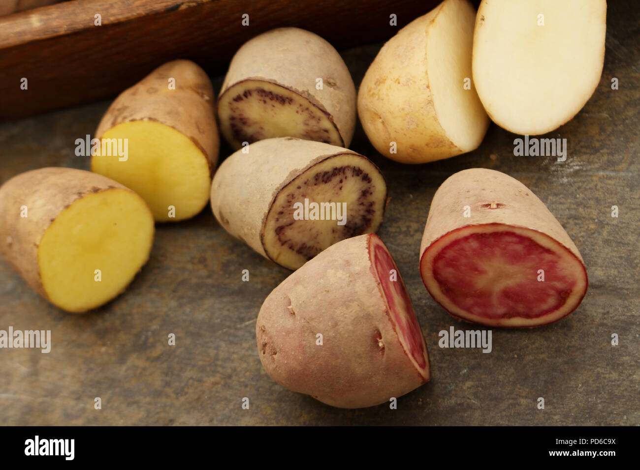 preparing heritage potatoes Stock Photo - Alamy