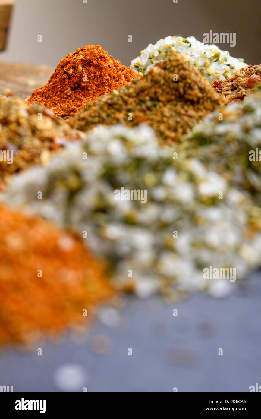 mixed flavoured salts Stock Photo - Alamy