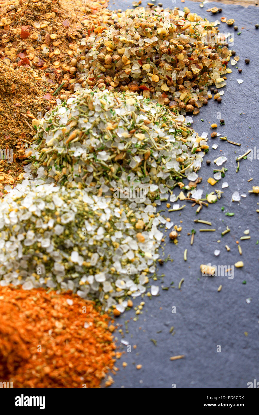 mixed flavoured salts Stock Photo - Alamy