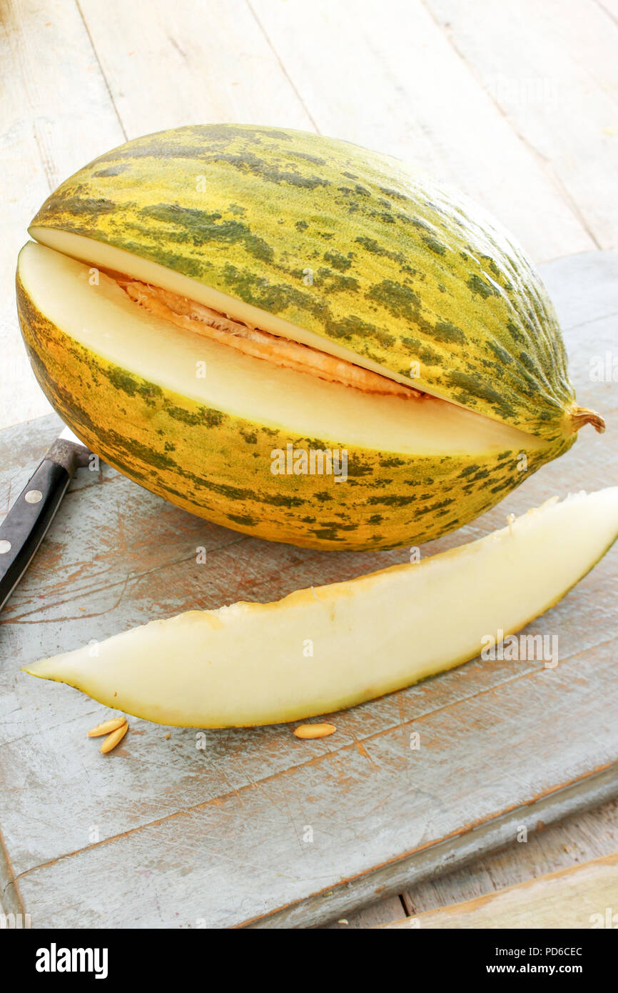 preparing fresh melon Stock Photo - Alamy