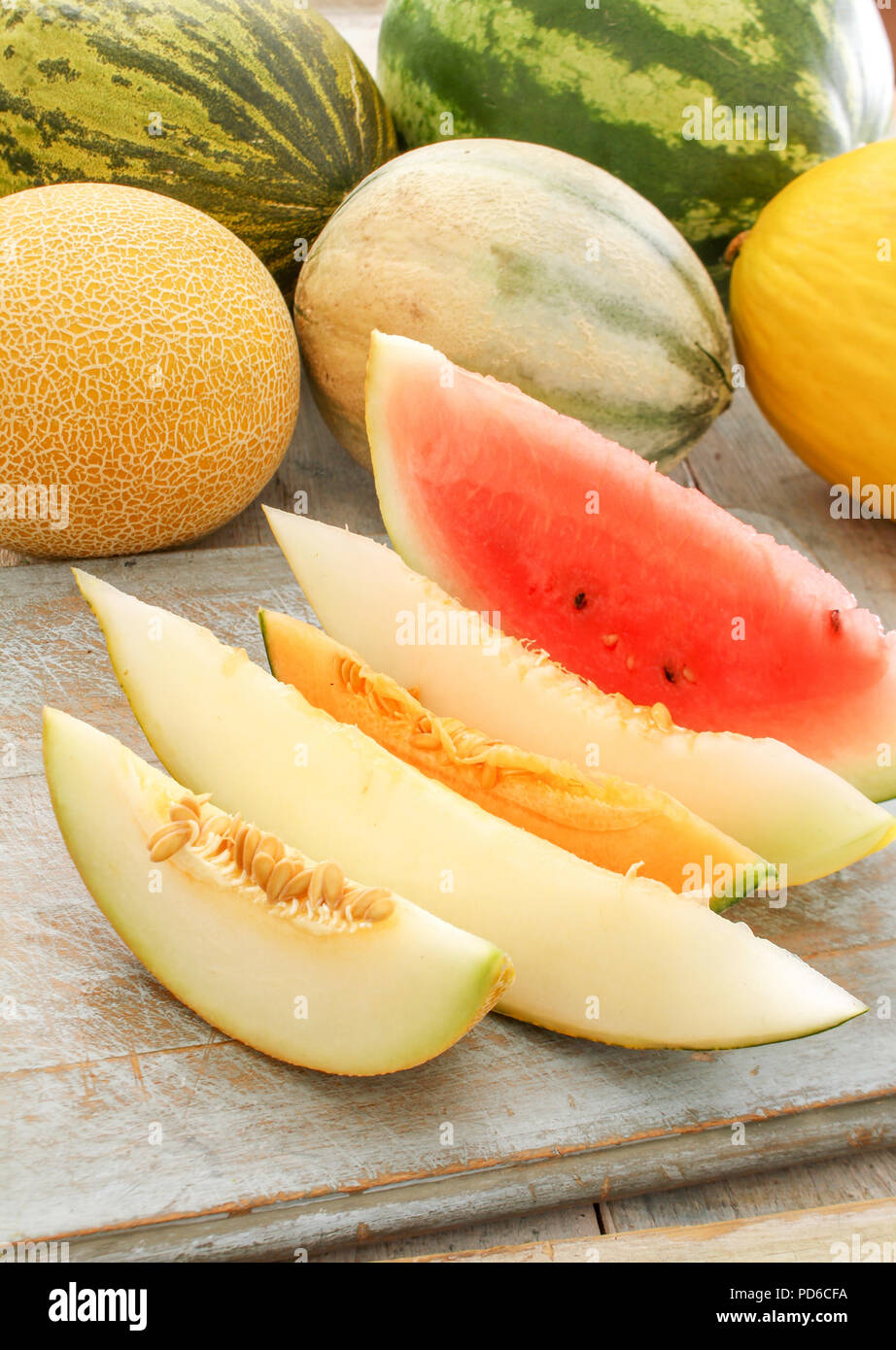 preparing fresh melon Stock Photo - Alamy