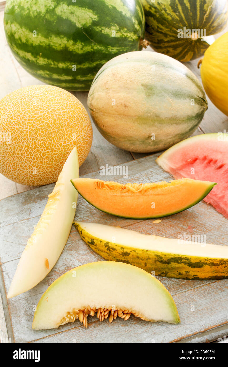 preparing fresh melon Stock Photo - Alamy