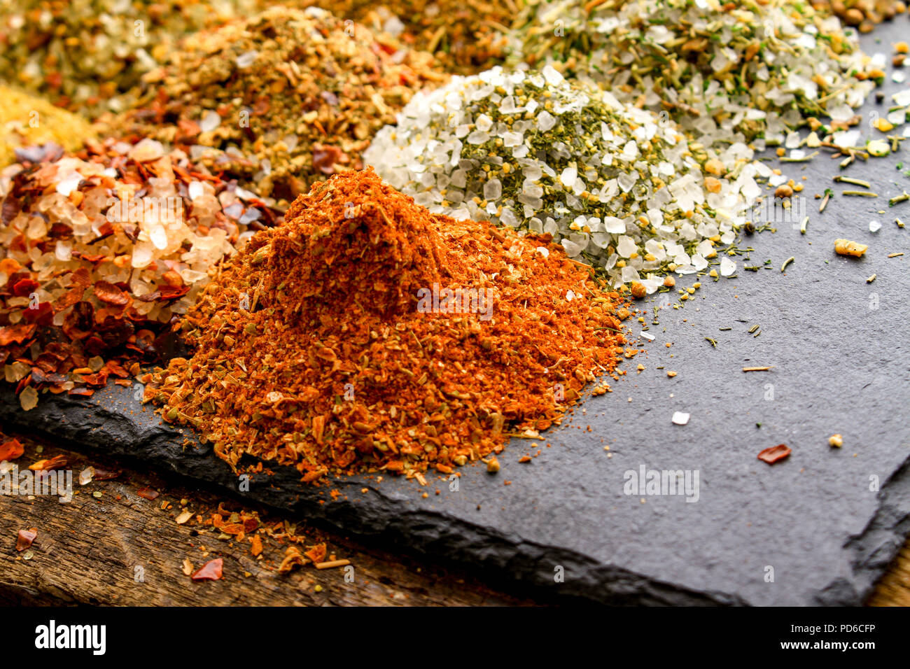 mixed flavoured salts Stock Photo - Alamy