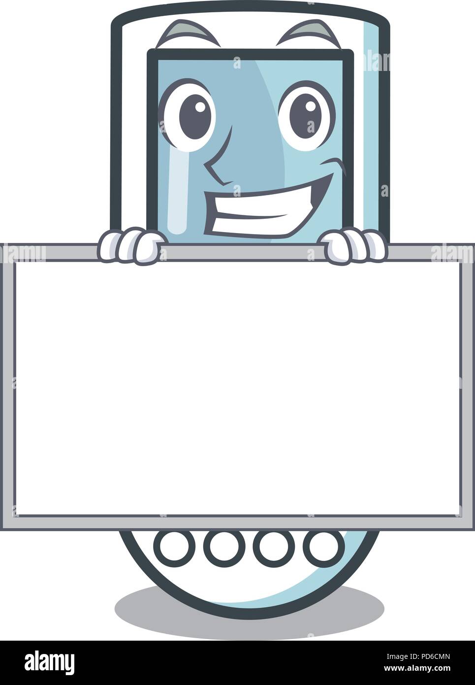 Grinning with board remote control character cartoon Stock Vector Image ...