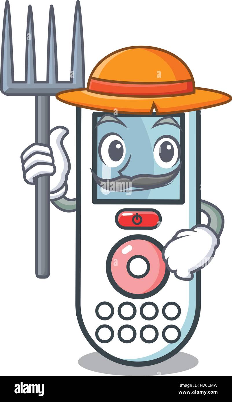 Farmer remote control character cartoon Stock Vector Image & Art - Alamy