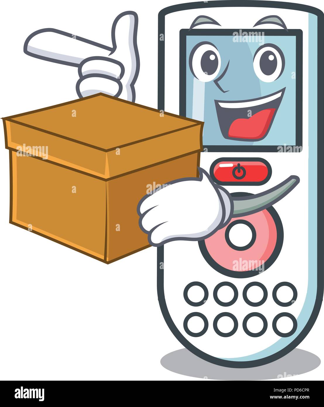 With box remote control character cartoon Stock Vector Image & Art - Alamy