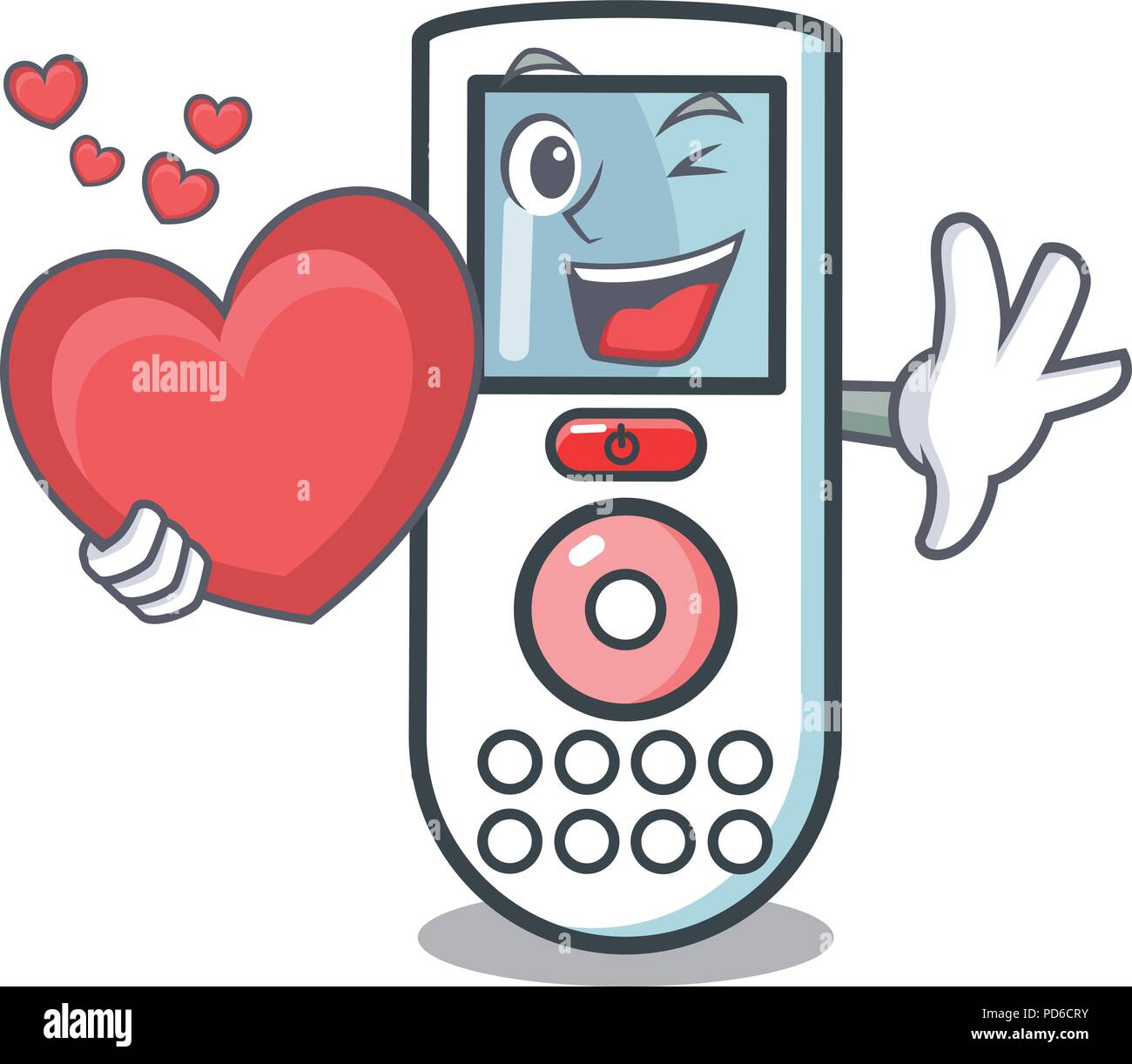 With heart remote control mascot cartoon Stock Vector Image & Art - Alamy