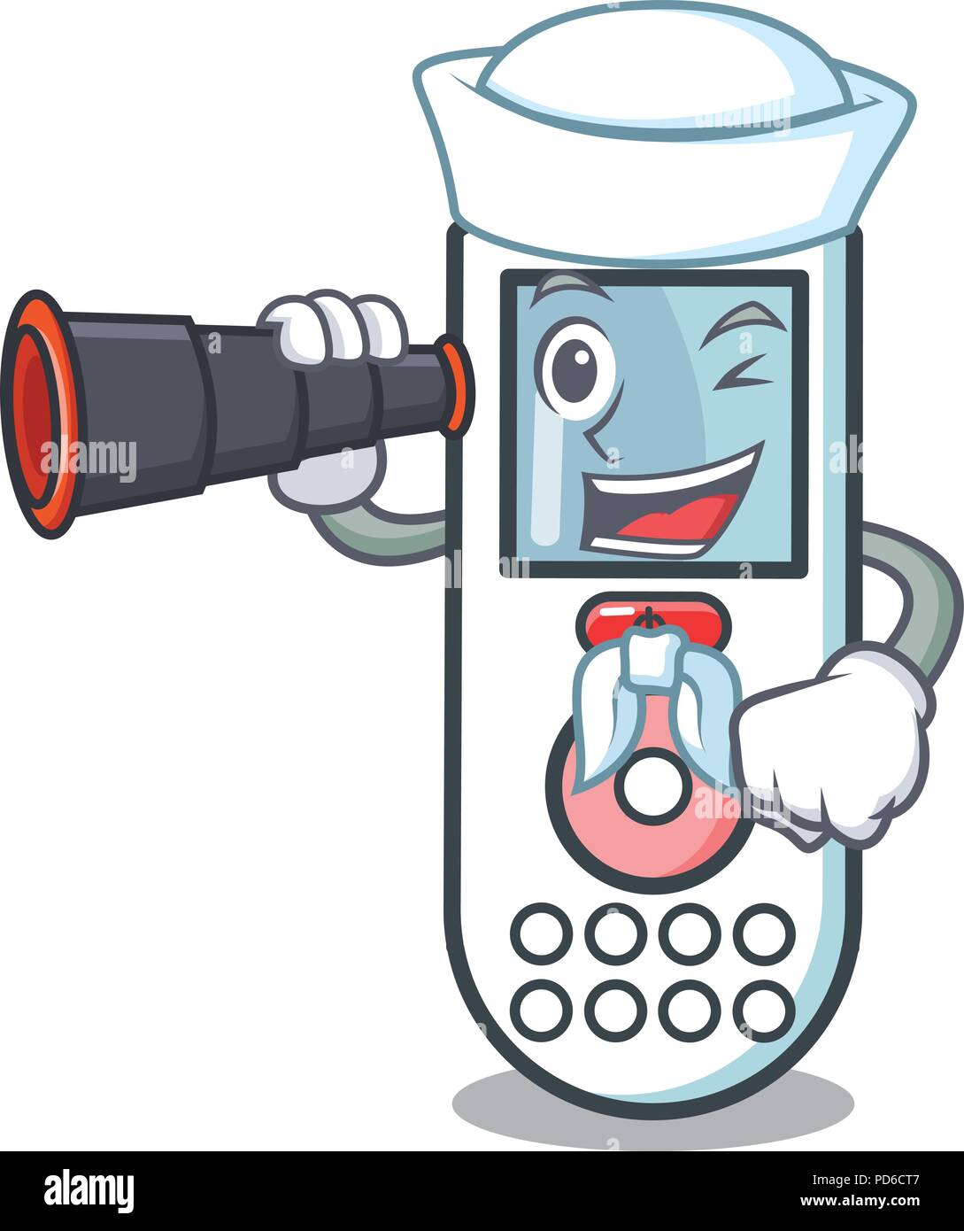 Sailor with binocular remote control mascot cartoon Stock Vector Image ...