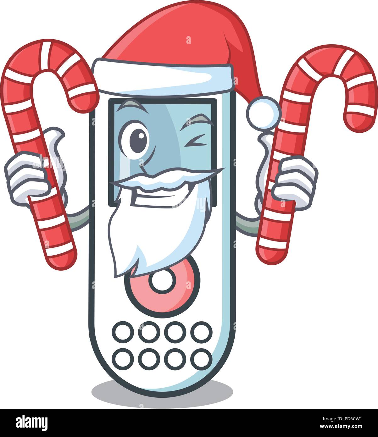 Santa with candy remote control mascot cartoon Stock Vector Image & Art ...