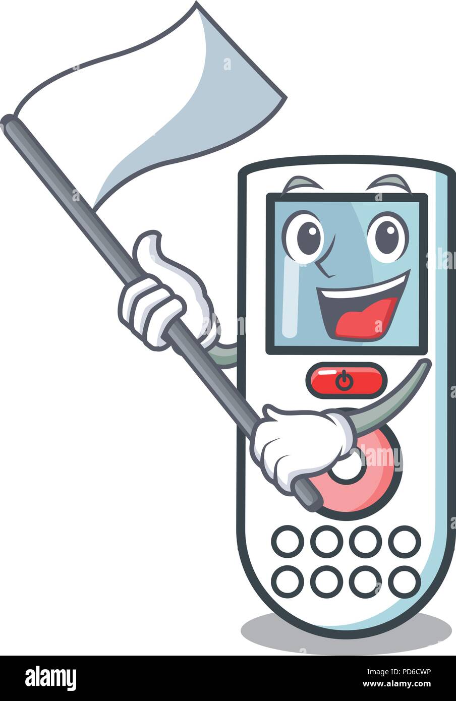 Flag button isolated mascot hi-res stock photography and images - Alamy