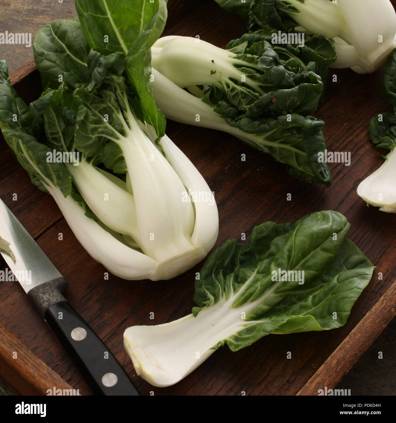 preparing pac choi vegetable Stock Photo - Alamy