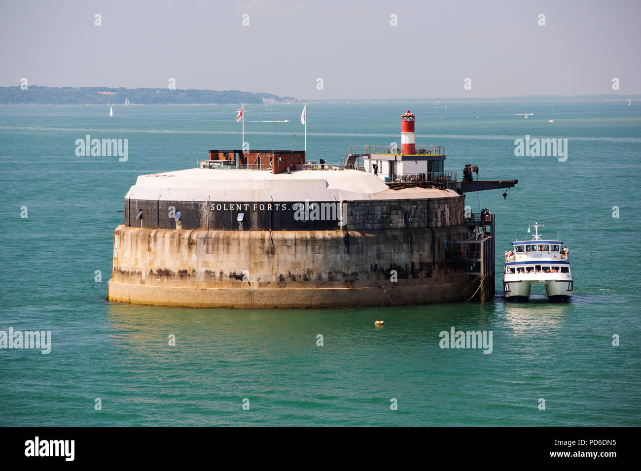 A Solent Fort in the entrance to Portsmouth Harbour, UK Stock Photo - Alamy