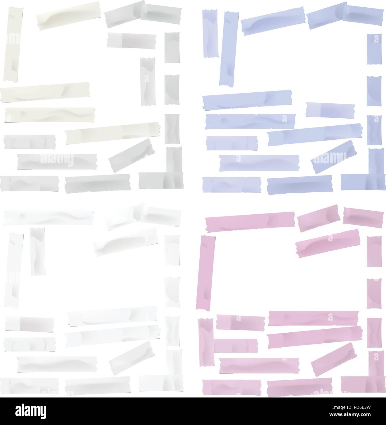 Set of colorful adhesive, sticky, masking, duct tape paper strips for ...