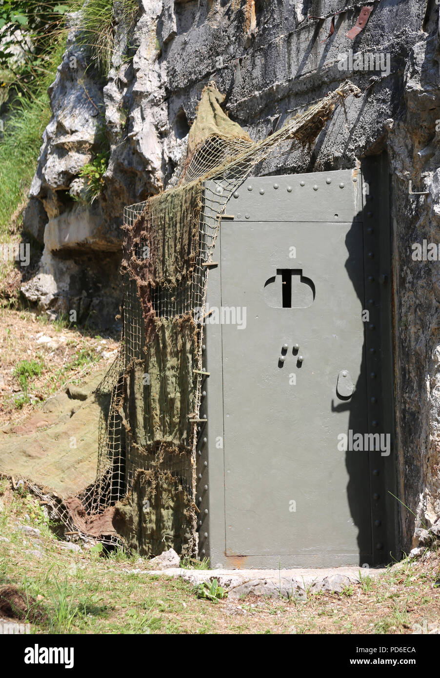 massive metal door of a World War II anti-burst bunker Stock Photo - Alamy
