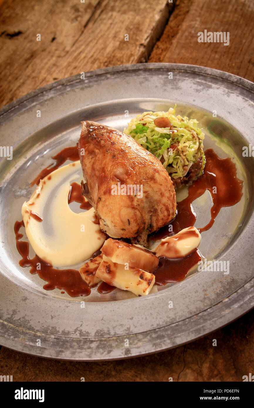 plated partridge meal Stock Photo - Alamy