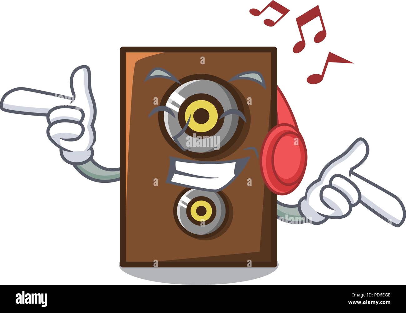 Listening music speaker mascot cartoon style Stock Vector Image & Art ...