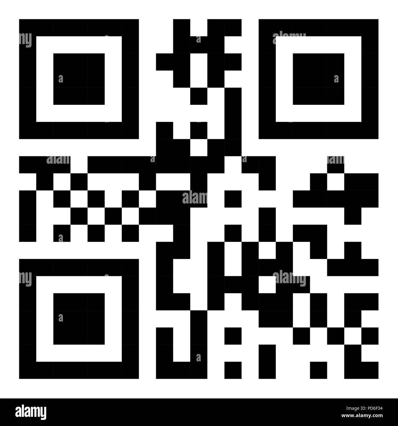 Modern black QR code on white background for scanning with mobile phone ...