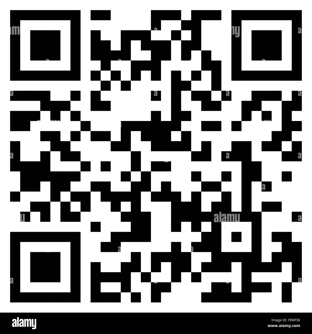 Modern black QR code on white background for scanning with mobile phone ...