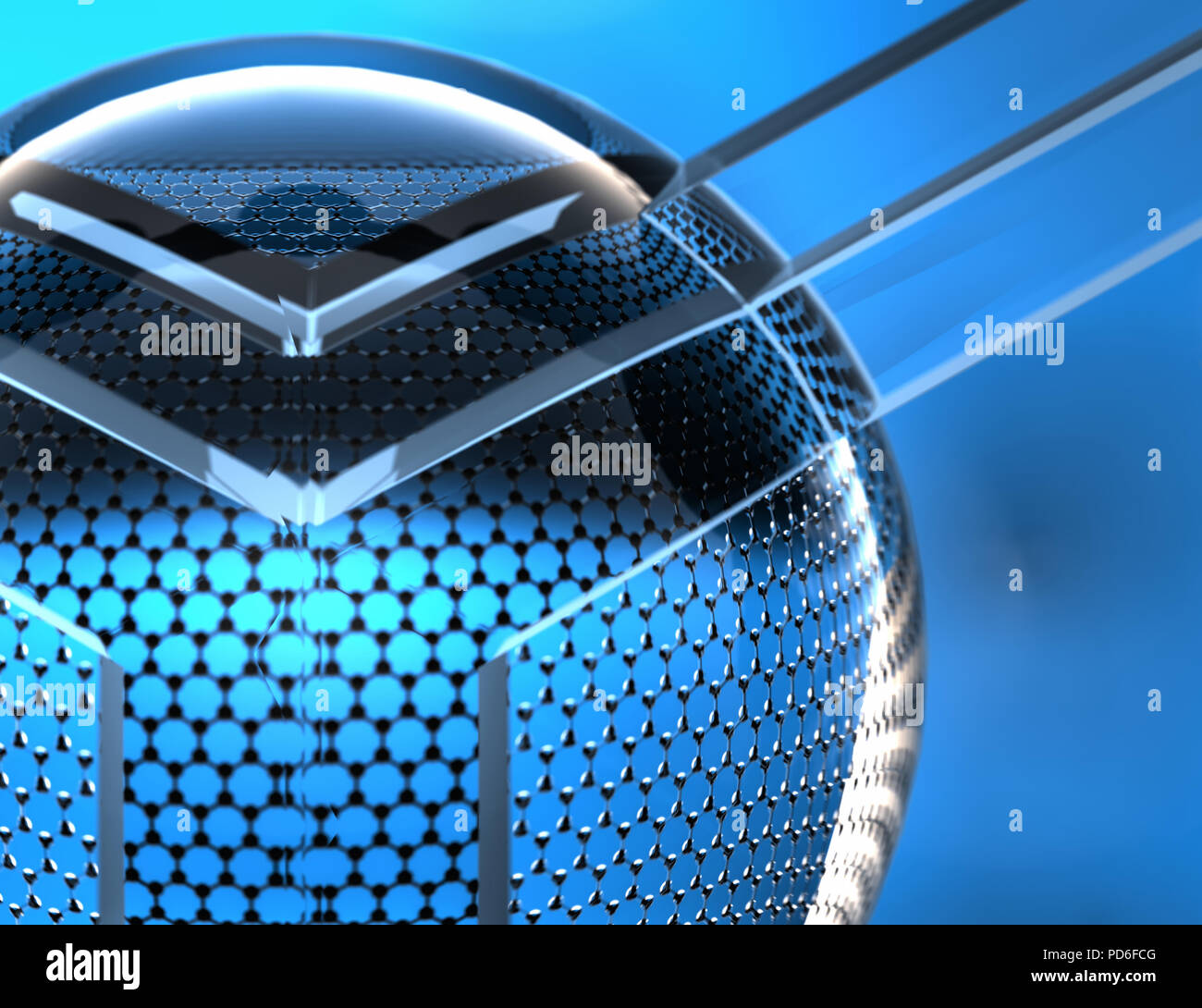 Closeup on a nano structure, atom of carbon Stock Photo - Alamy