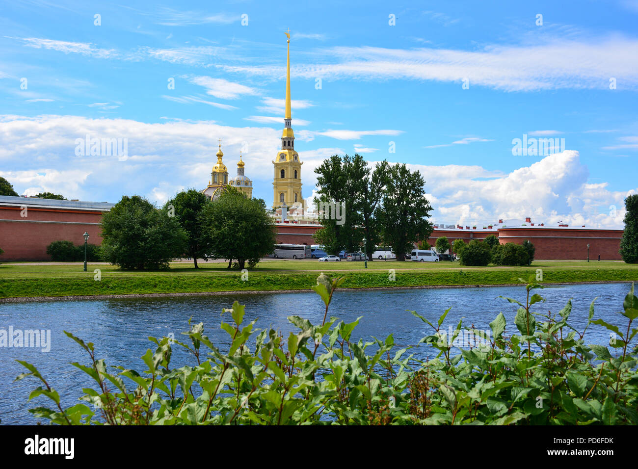 View of Peter and Paul's Fortress on the Hare Island, Saint Petersburg, Russia Stock Photo - Alamy