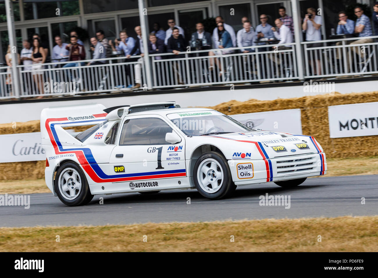 1986 Ford RS2000 EVO rally car with driver Steve Harris at the 2018 ...