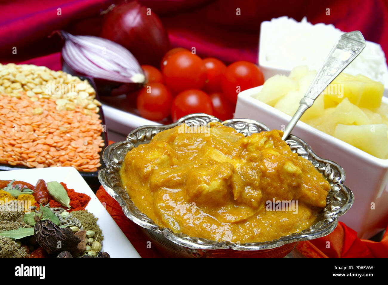 traditional indian curry meal Stock Photo - Alamy