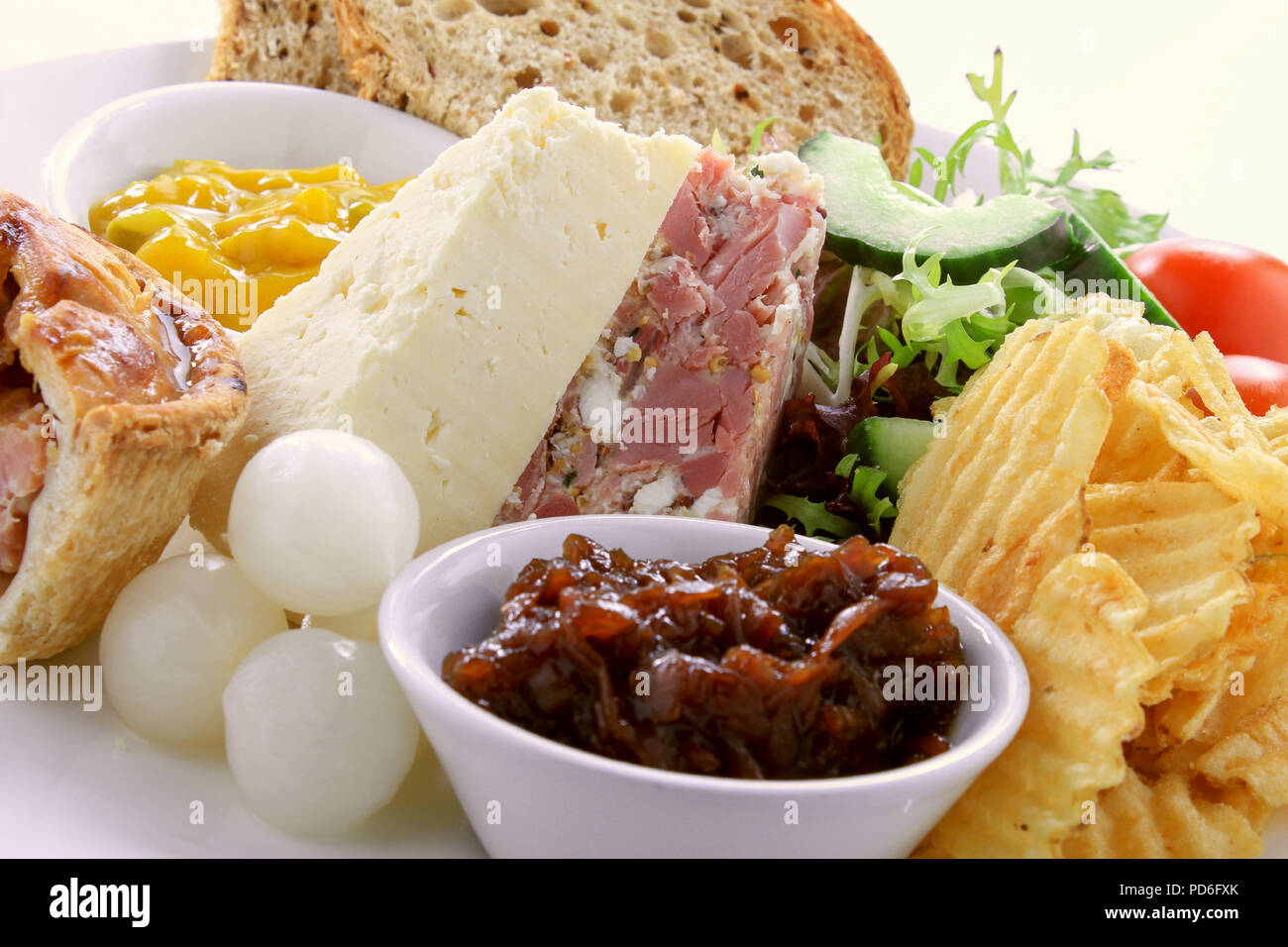traditional ploughmans lunch Stock Photo - Alamy