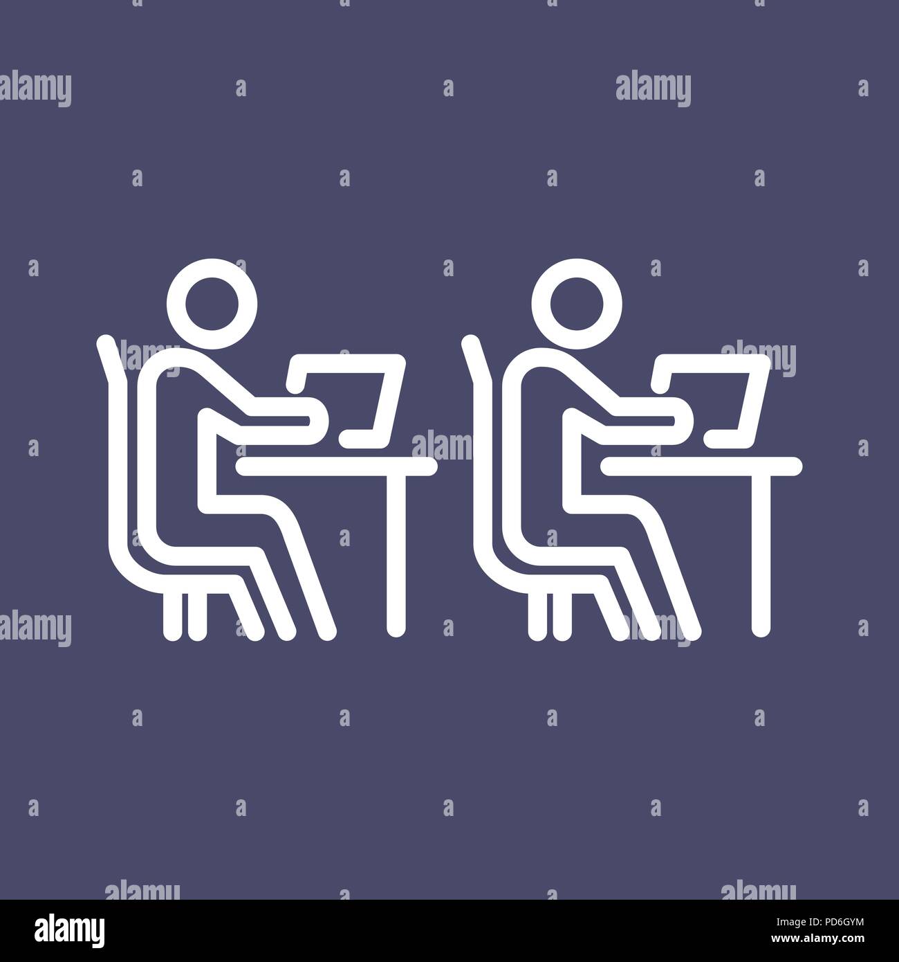 Classroom icon simple flat style outline illustration Stock Vector ...