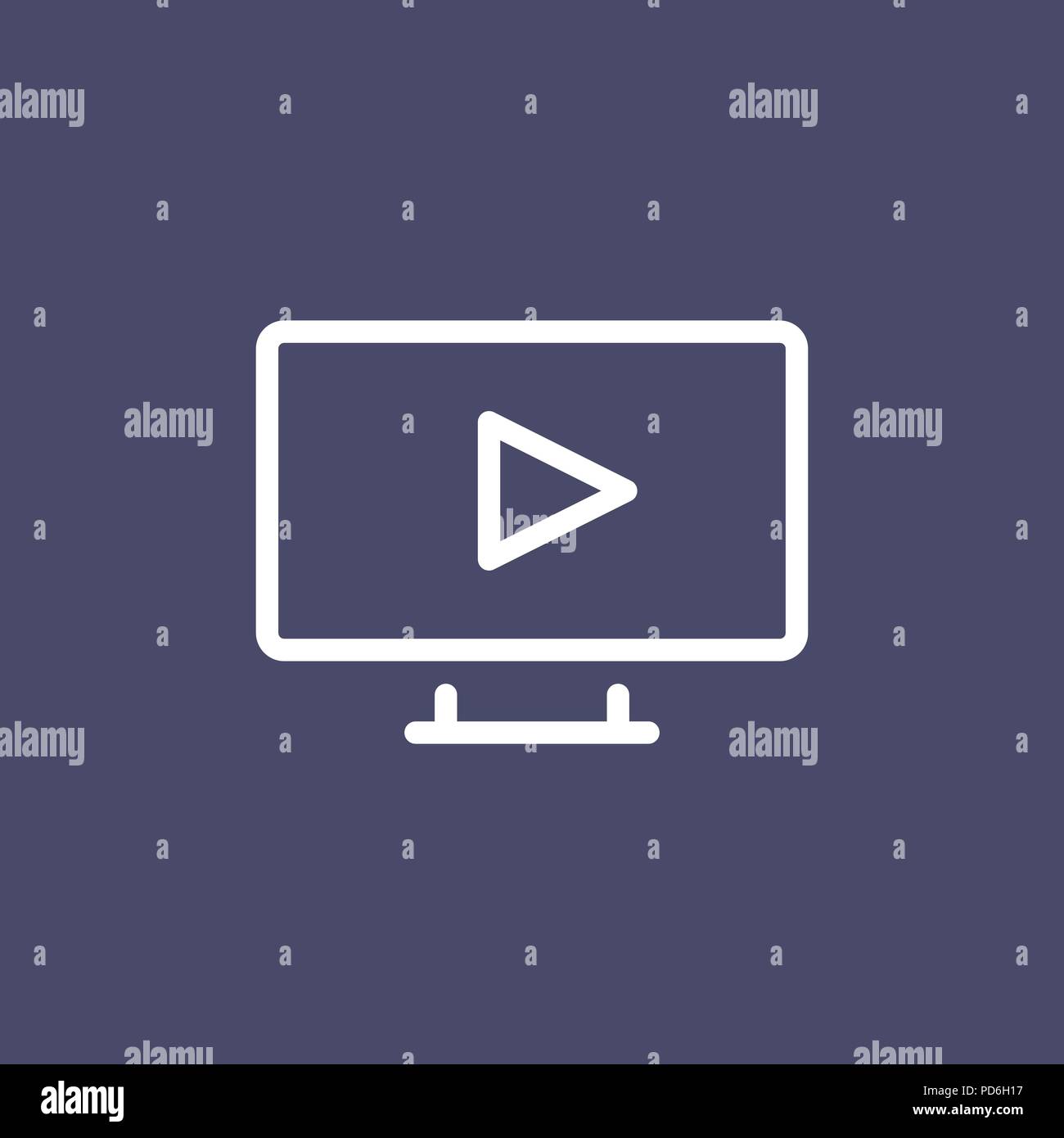 Play TV icon simple flat style outline illustration Stock Vector Image ...