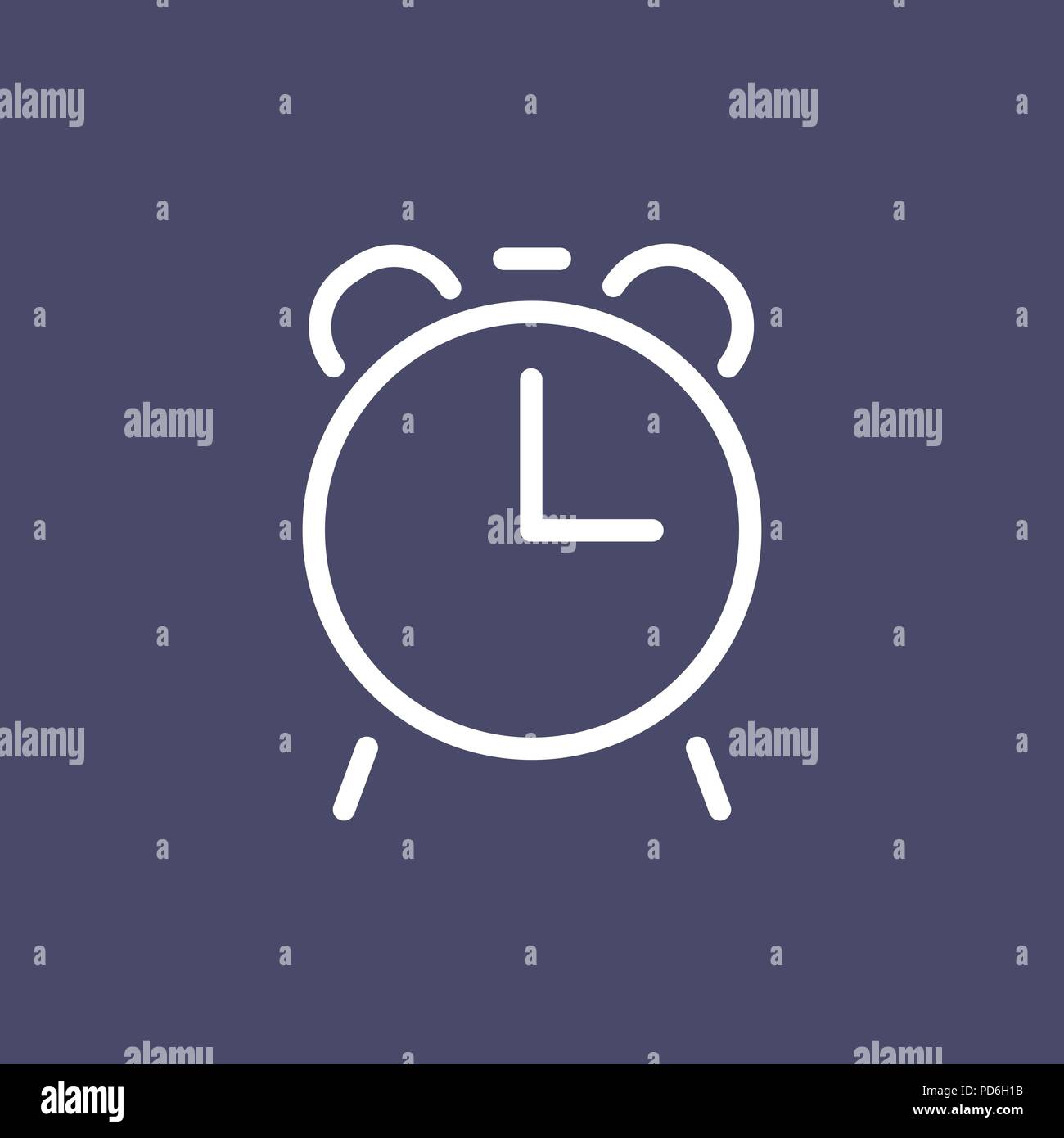 Alarm clock icon simple flat style outline illustration Stock Vector ...