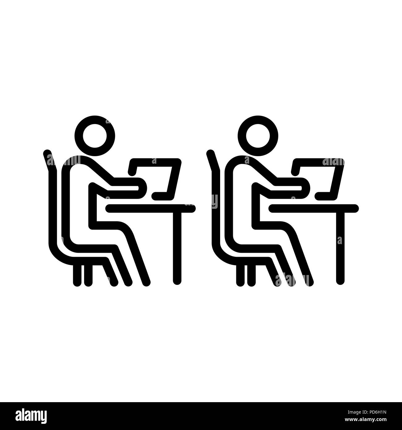 Classroom icon simple flat style outline illustration Stock Vector ...